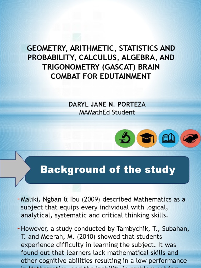 Geometry, Arithmetic, Statistics and Probability, Calculus, Algebra ...