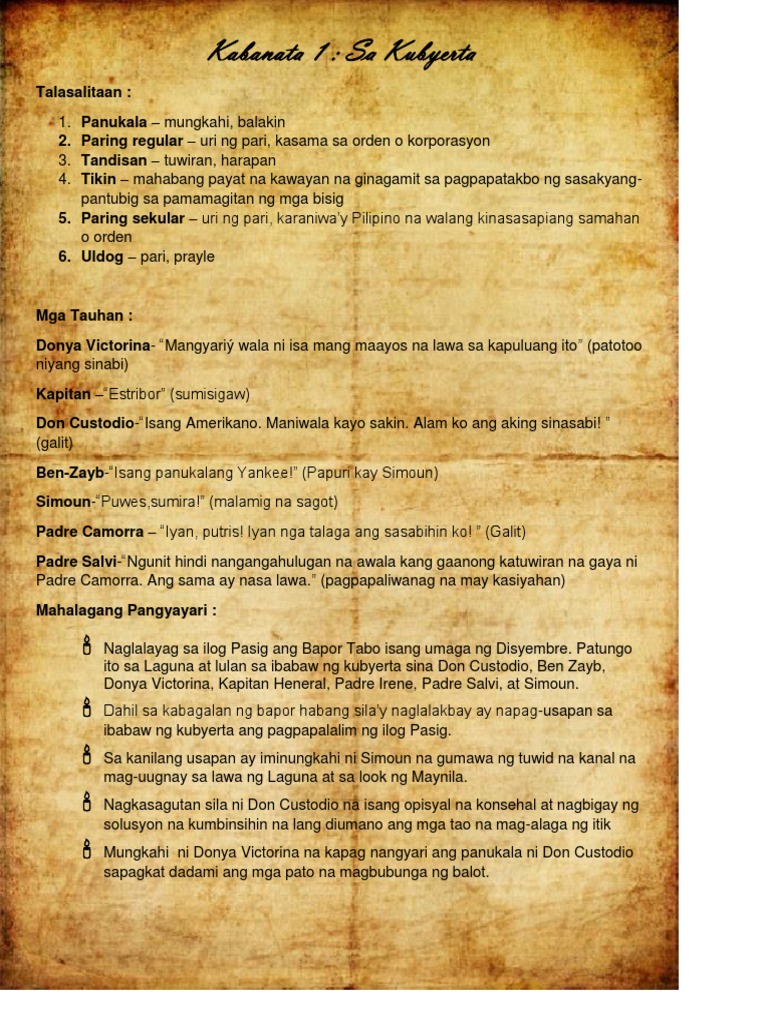 Kabanata 1: Sa Kubyerta (El Filibusterismo) | PDF