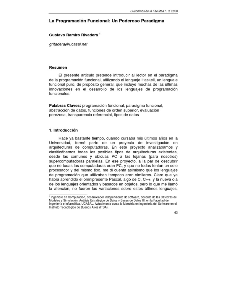 paradigma funcional | Programacion Funcional | Lenguaje de programación