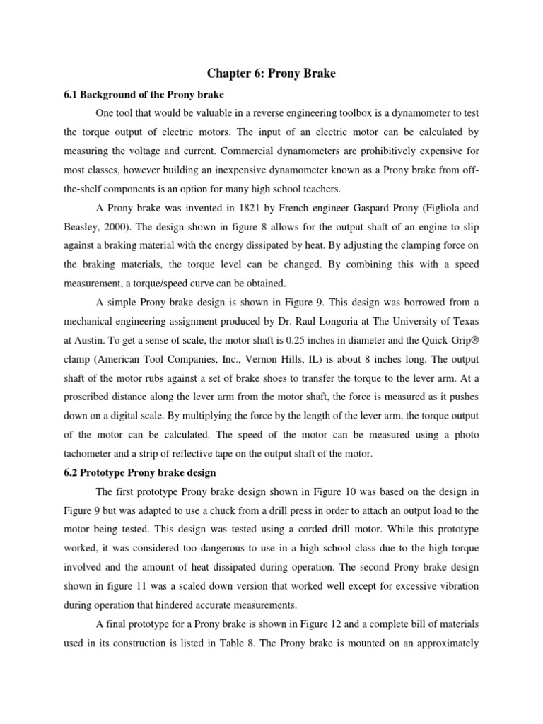 Prony Brake | PDF | Electric Motor | Torque