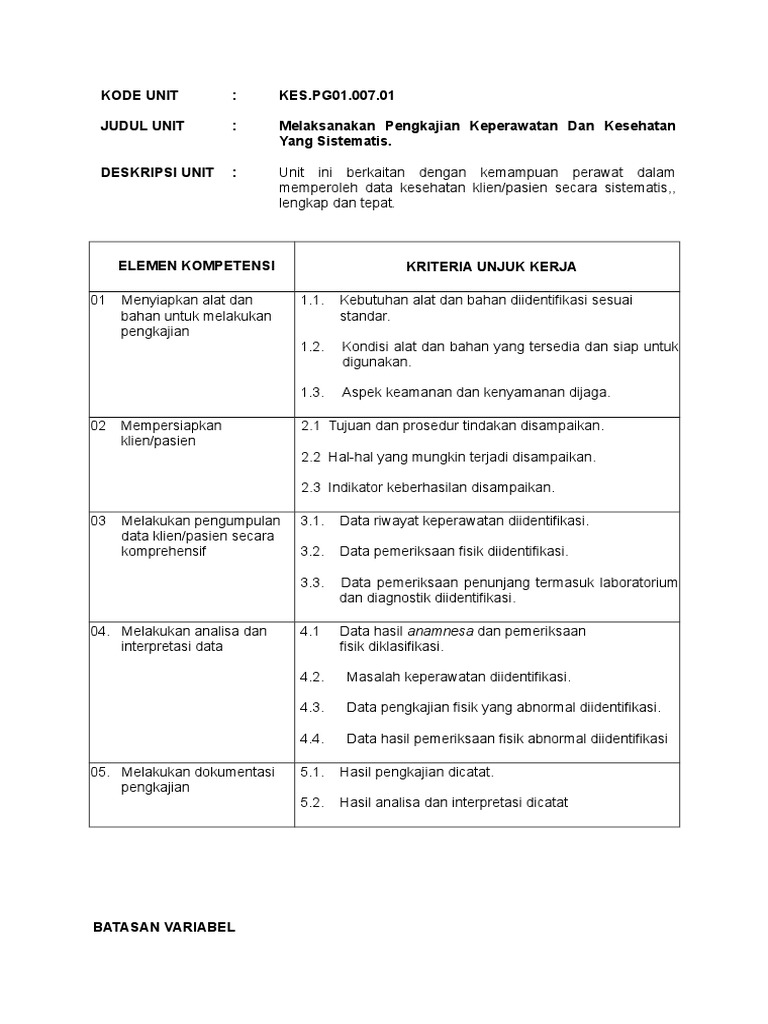 2 Kes PG01 007 Pengkajian | PDF | Komputer