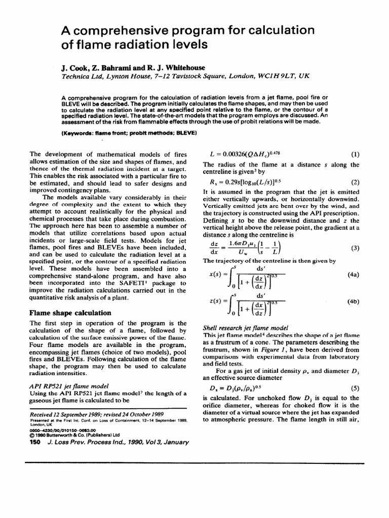 Flame Radiation Calculation Program | PDF | Ellipse | Combustion