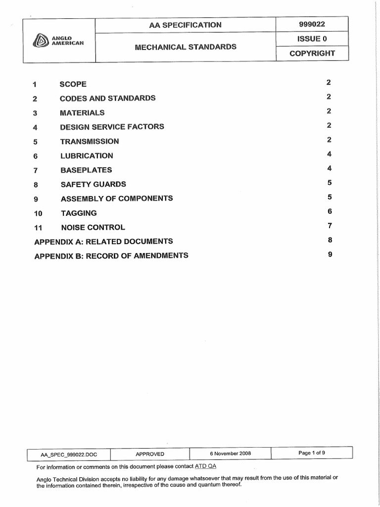Mechanical Standards