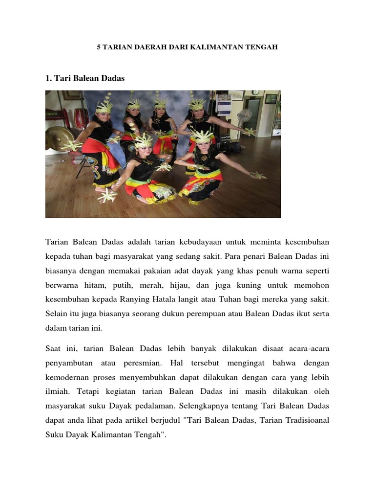 Tarian Tradisional Kalimantan Tengah | PDF