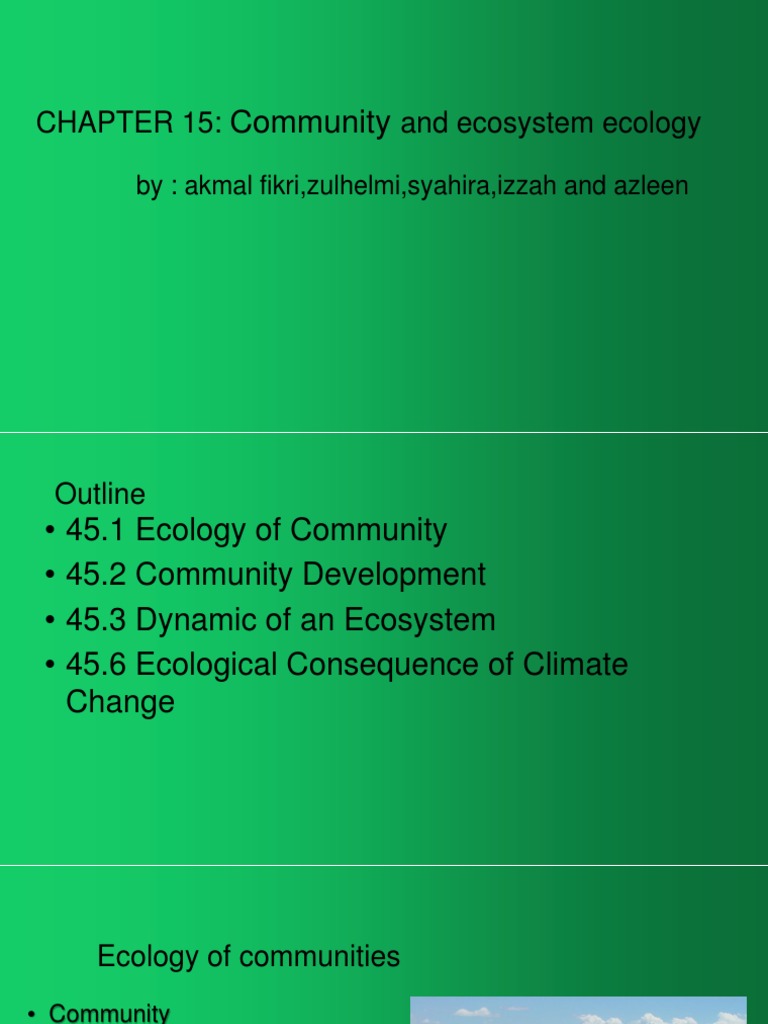 Community and Ecosystem Ecology Overview | PDF | Food Web | Predation