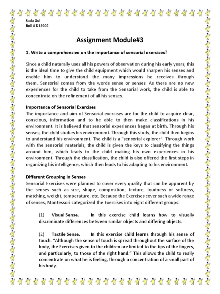 PMC Module 3 Assignment (Sada Gul Roll#D12905) | PDF | Senses ...