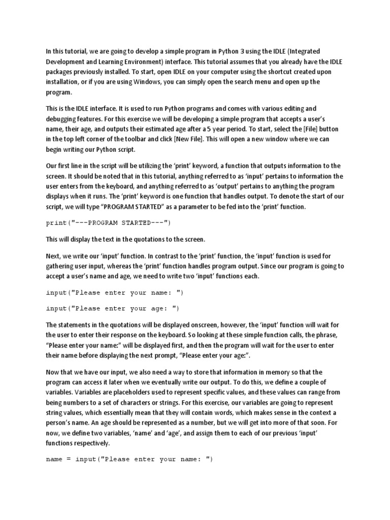 Python Tutorial 1 | PDF | Computer Program | Programming