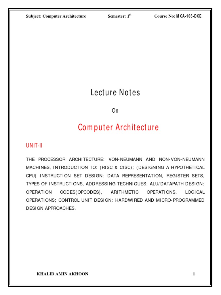 An In-Depth Look at Computer Architecture: Instruction Set Design, Processor Types, and ...