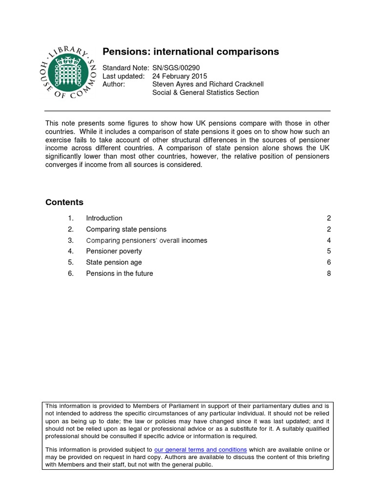 Pensions: International Comparisons: Our General Terms and Conditions ...