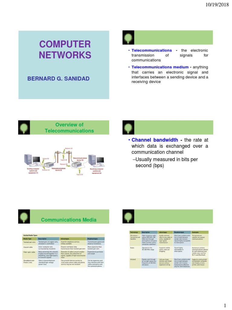 Computer Networks: Bernard G. Sanidad | PDF | Domain Name System | Computer Network