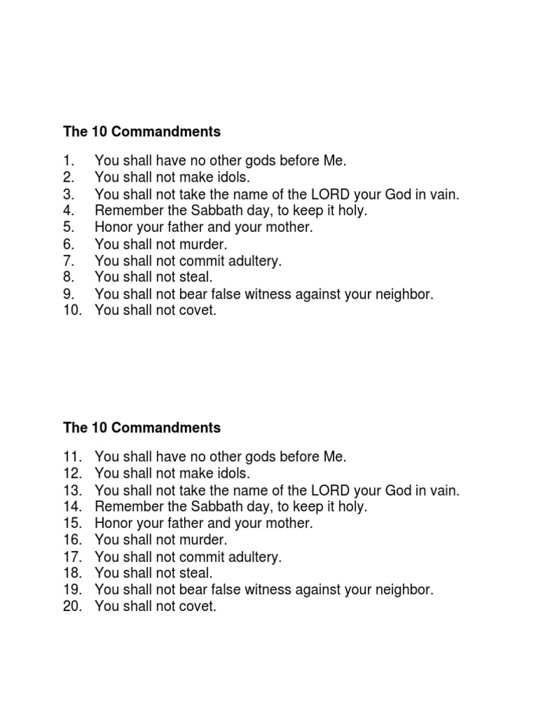 10 Commandments | PDF