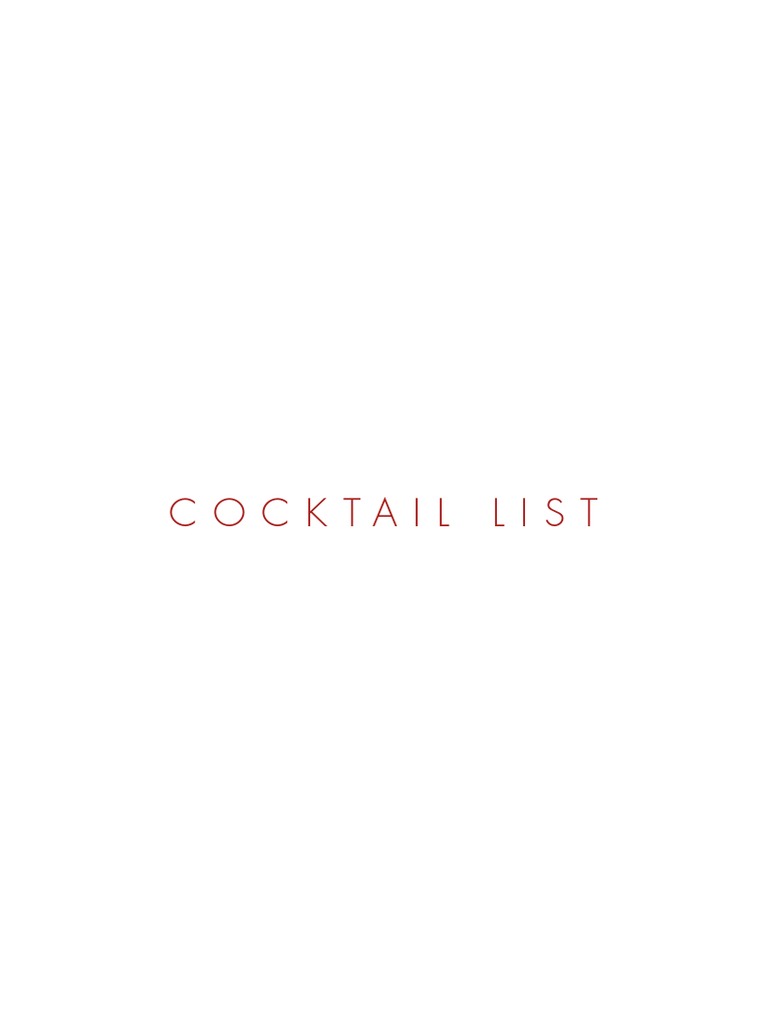 Cocktail List | PDF | Bartending | Distilled Drinks