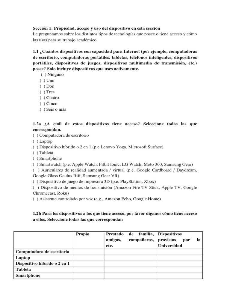 Cuestionario Ecar Tics | PDF | Smartphone | Wifi