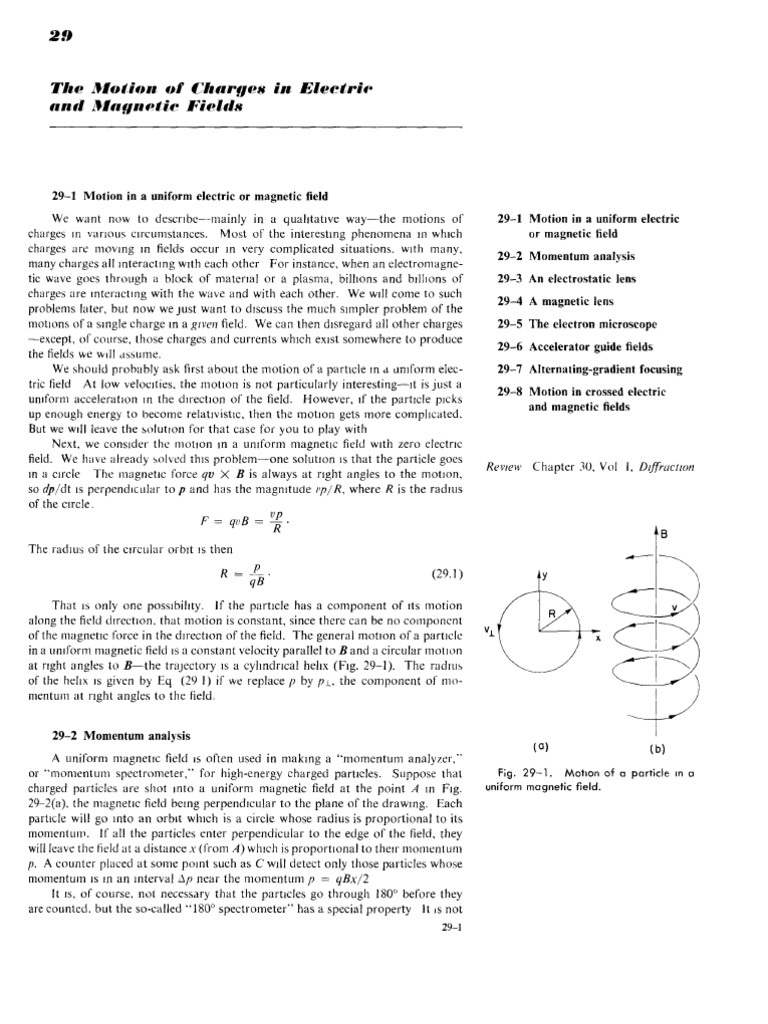 The Motion of Charges in Electric and Magnetic Fields | PDF