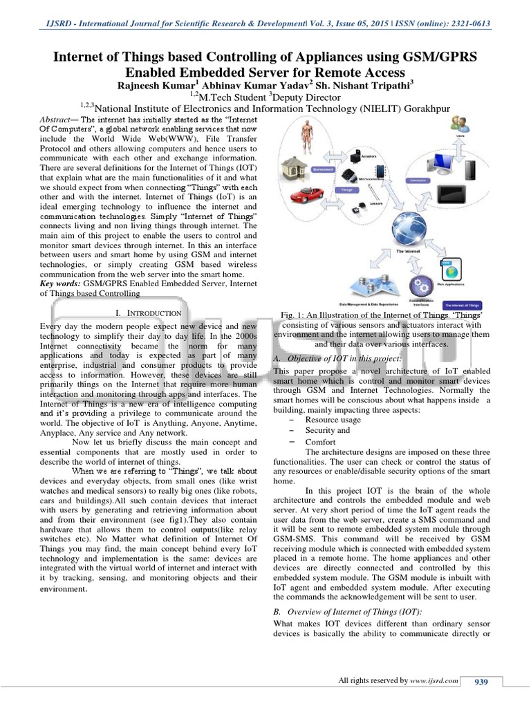 IOT Control Appliances GSM GPRS | PDF | Internet Of Things | Embedded ...