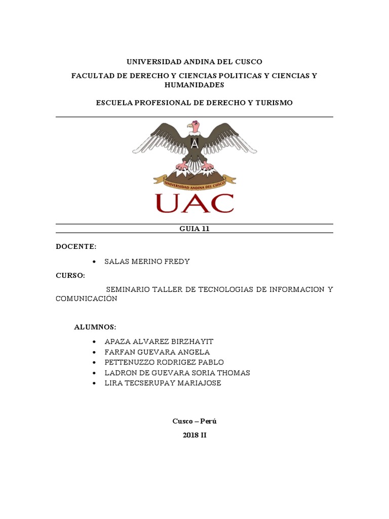 Caratula Tics Guia 11 | PDF