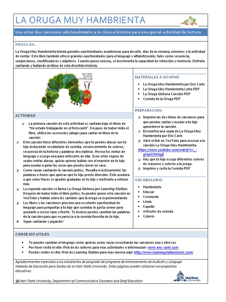 La Oruga Muy Hambrienta | PDF | Ocio