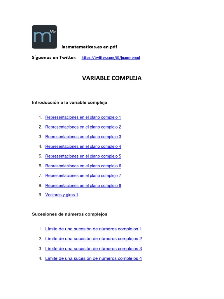 Variable Compleja | PDF | Integral | Número complejo