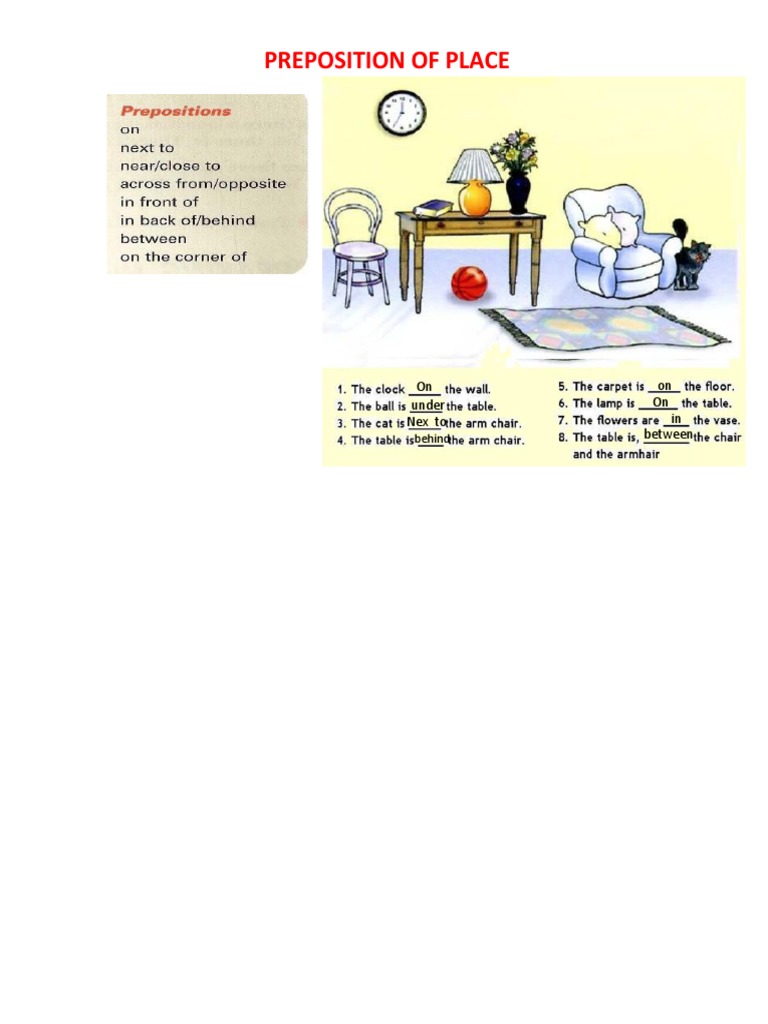 Prepositions of Place | PDF