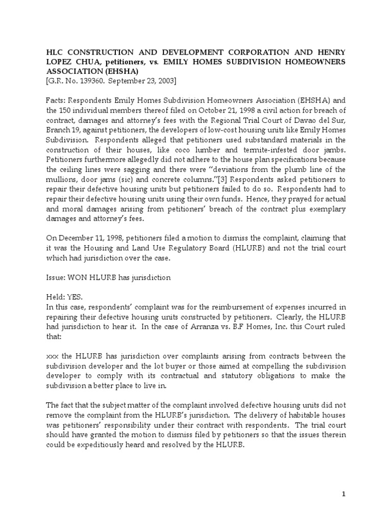HLC Construction Vs Emily Homes | PDF | Complaint | Lawsuit