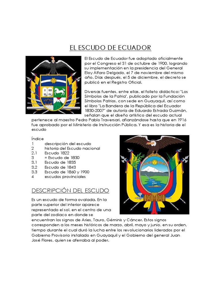 El Escudo de Ecuador | PDF | Comunidad andina | Heráldica