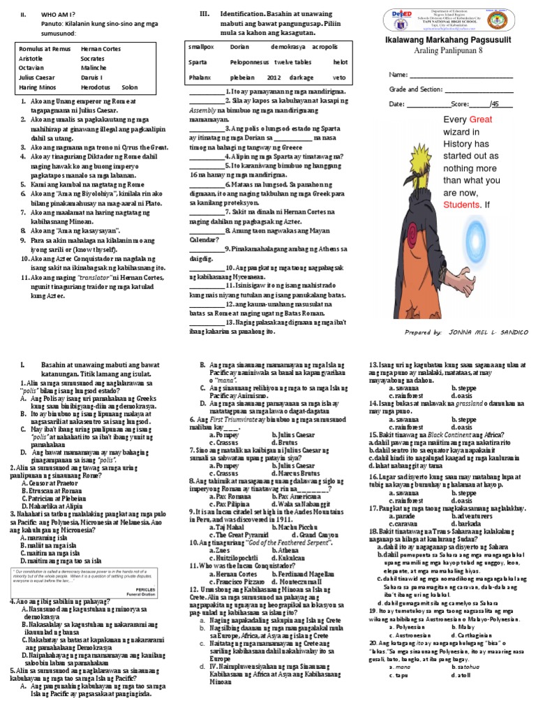2nd Grading Exam AP | PDF