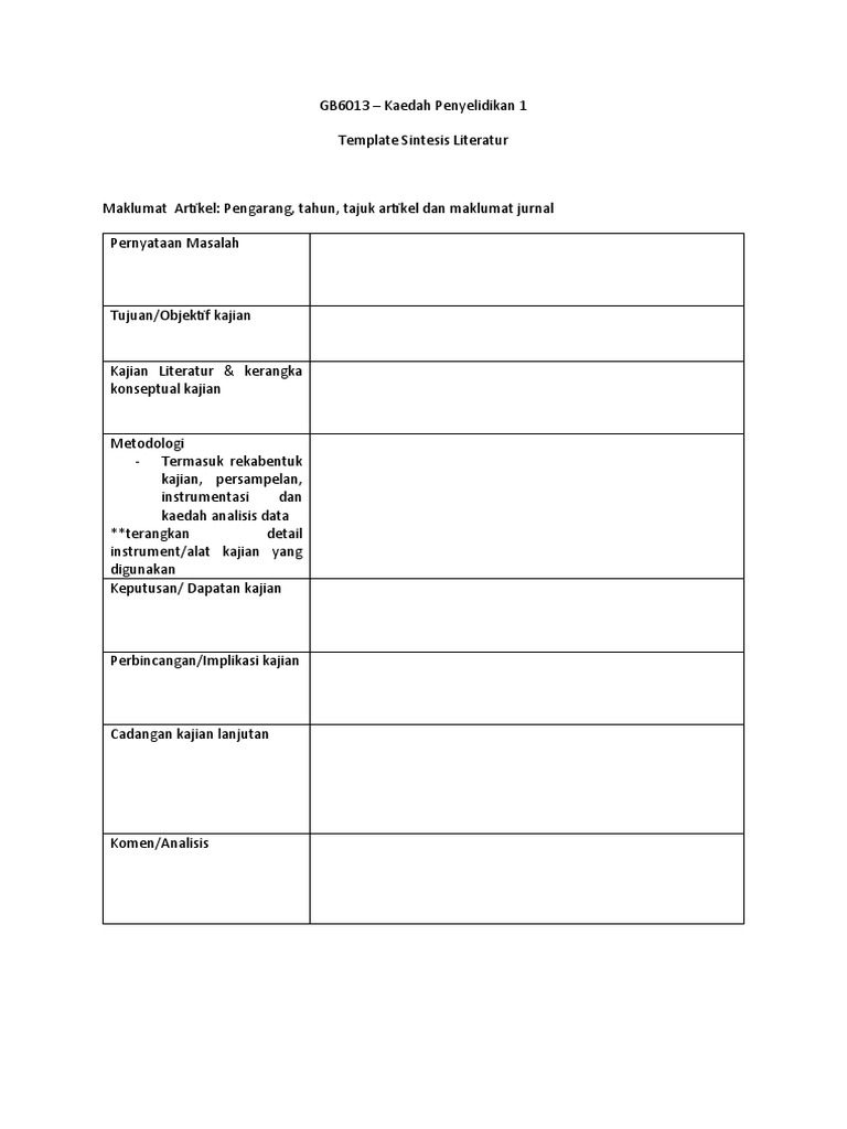 Template Contoh Untuk KP1 | PDF