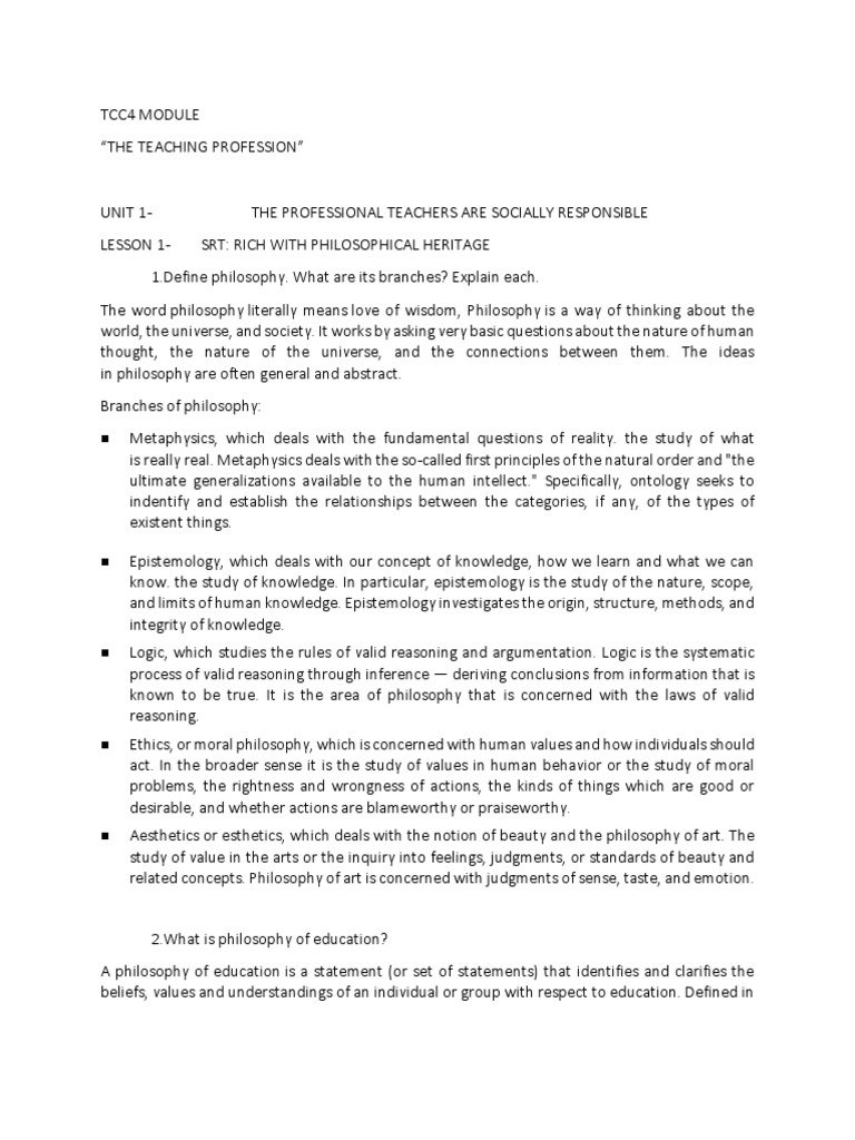 Tcc4 Module Pdf Reason Epistemology