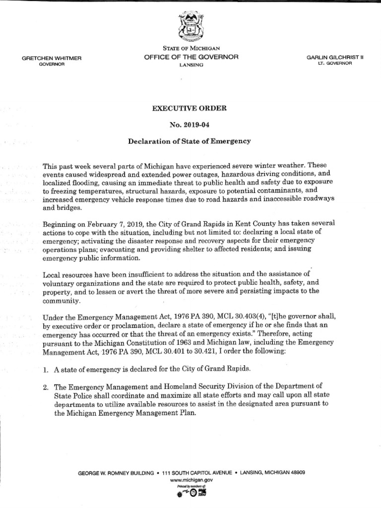 Executive Order 2019-4 | PDF
