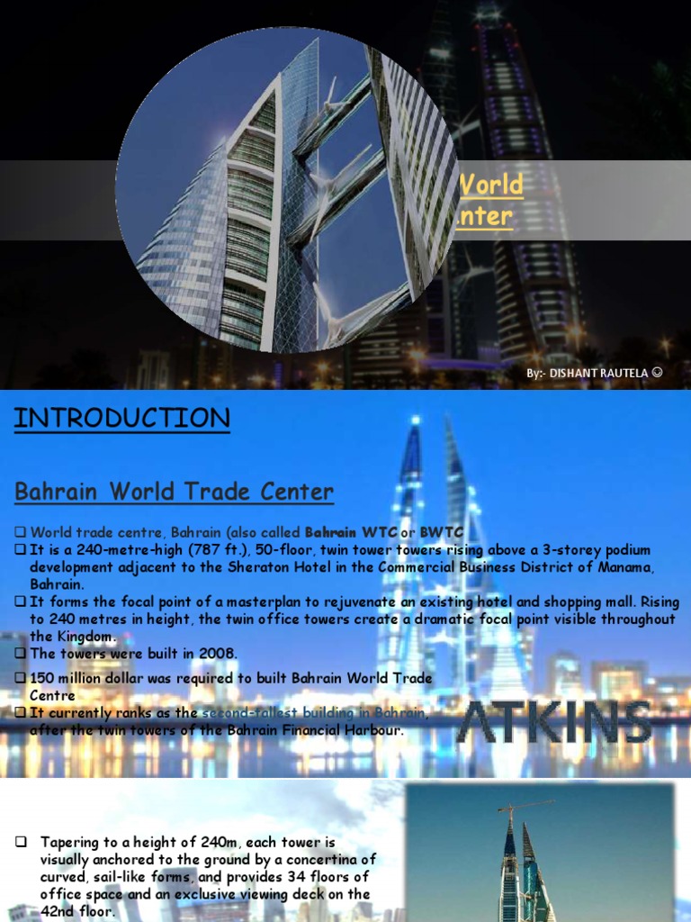 Bahrain World Trade Center Overview | PDF | Wind Power | Wind Turbine