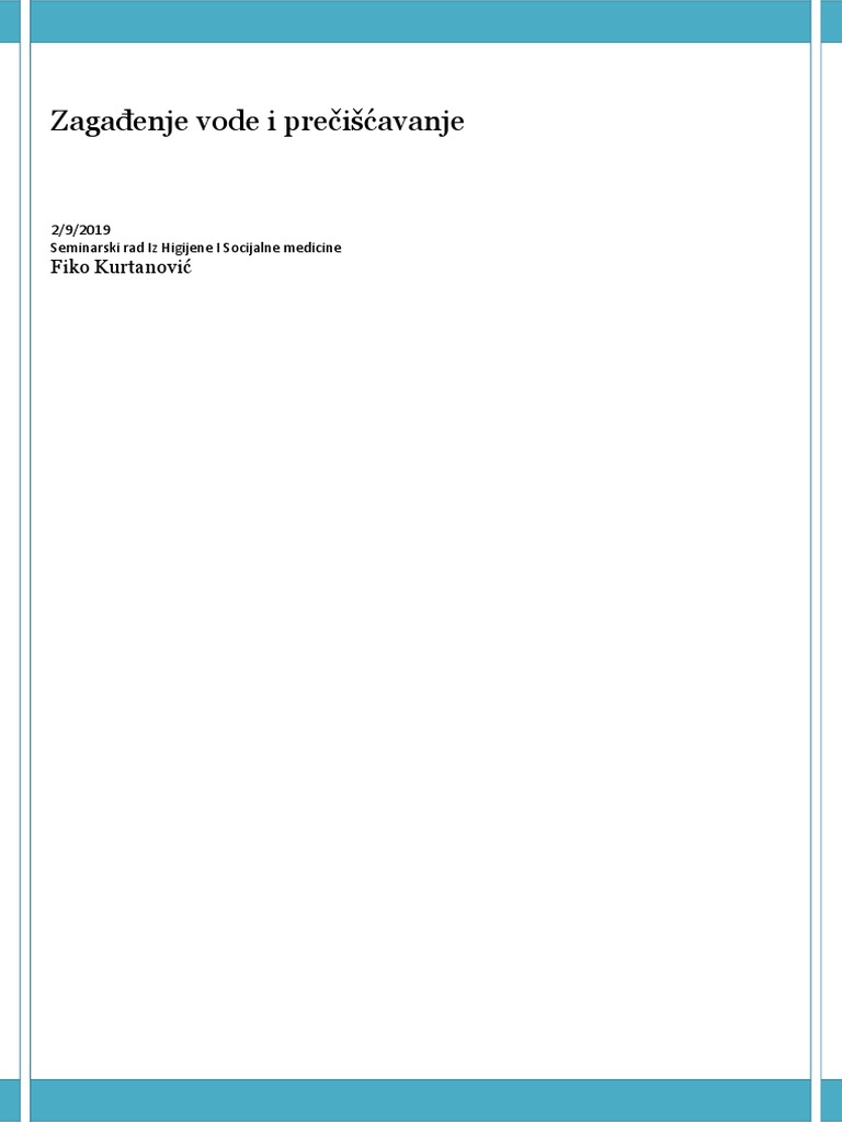 Zagadjenje I Prociscenje Vode (Recovered) | PDF
