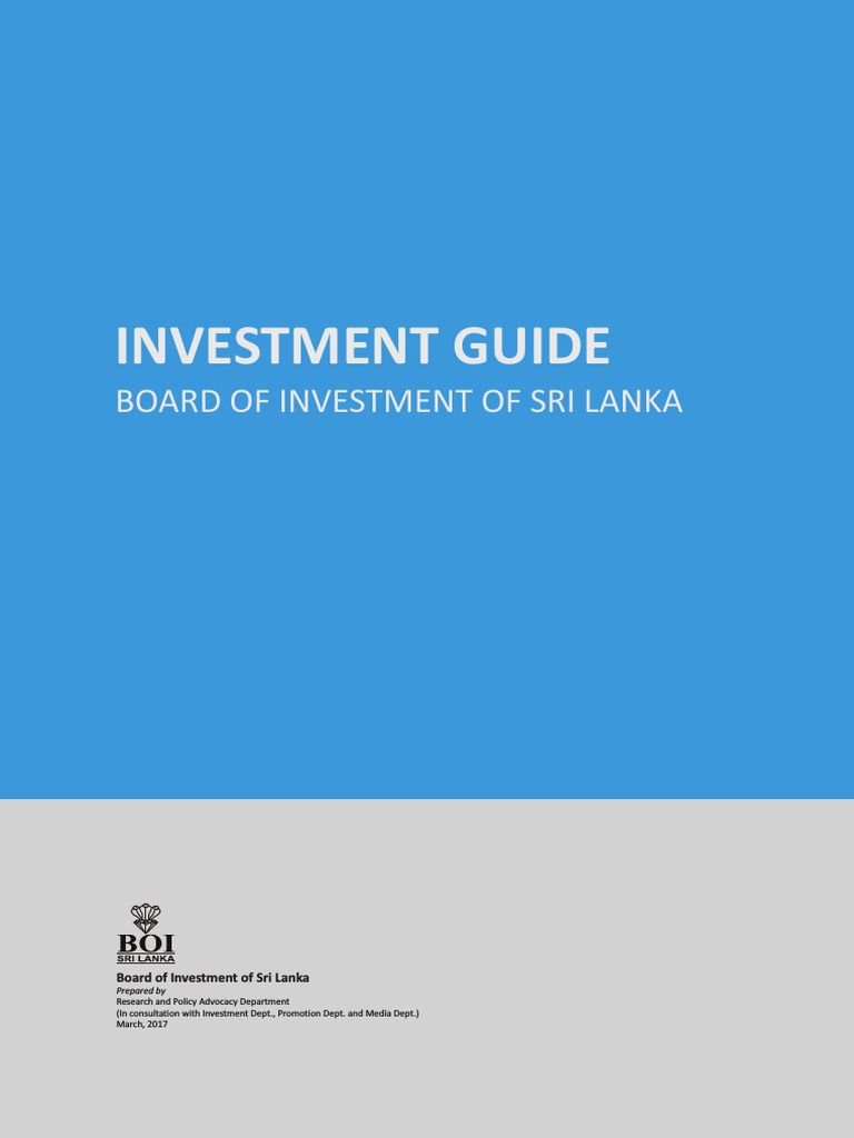 Investment Guide: Board of Investment of Sri Lanka | PDF | Internet ...