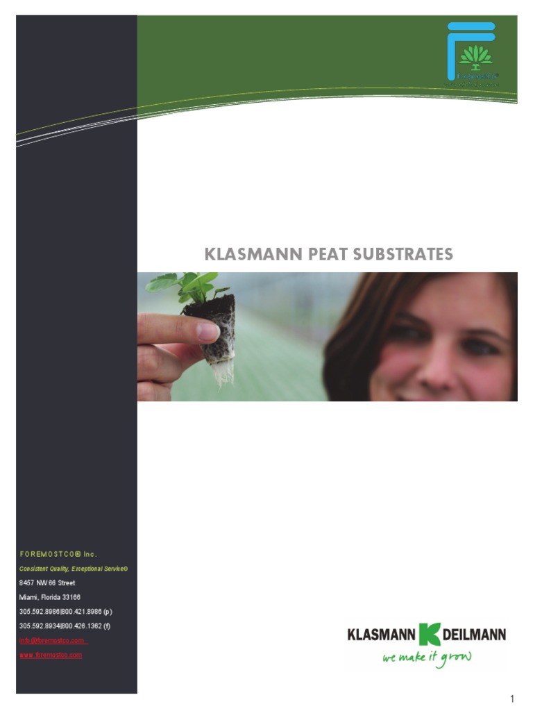 Klasmann Peat Substrates Product Information - ForemostCo | PDF ...