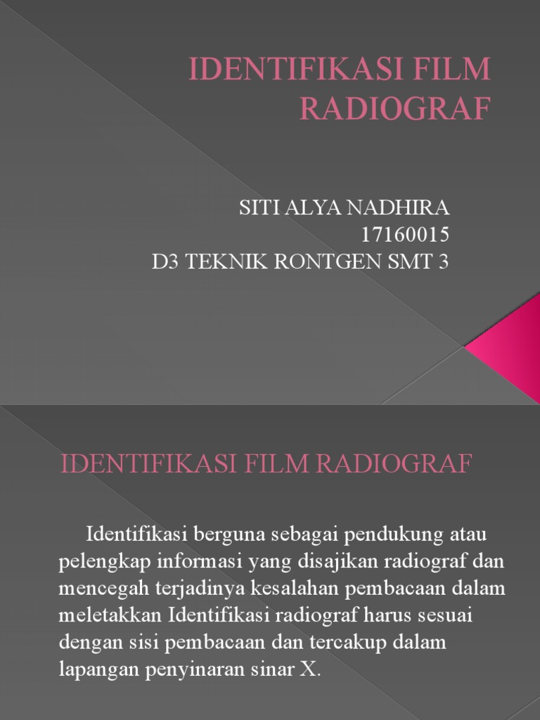 Identifikasi Film Radiograf | PDF