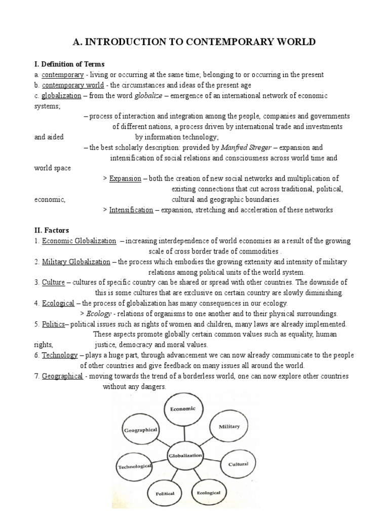 Contemporary World Lessons Outline | PDF | Globalization | Comparative ...