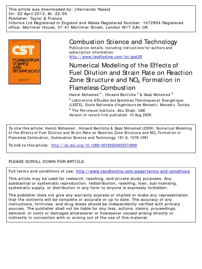 Numerical Modeling of The Effects of Fuel Dilution and Strain Rate On ...