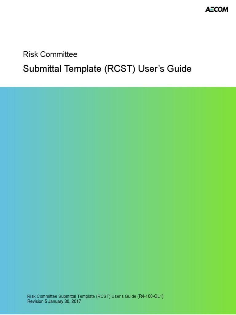 Risk Committee Submittal Template Users Guide | PDF | Joint Venture ...