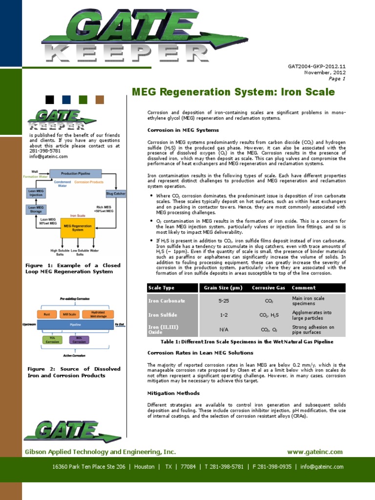 MEG Regeneration: Iron Scale Challenges | PDF | Corrosion | Iron