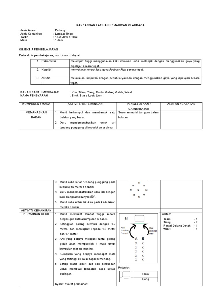 Rancangan Latihan Kemahiran Olahraga | PDF