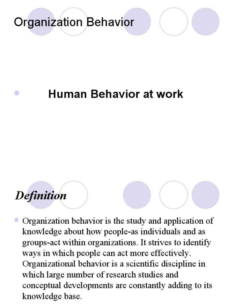 Organization Behavior: Human Behavior at Work | PDF | System | Behavior