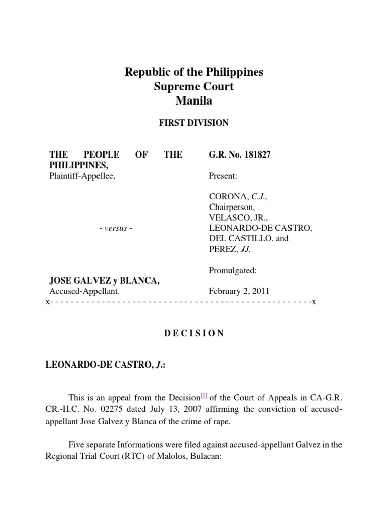 Republic of The Philippines Supreme Court Manila: First Division | PDF ...