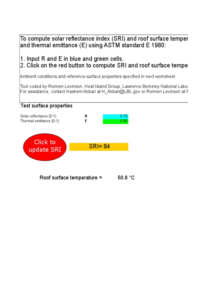 Click To Update SRI: Test Surface Properties | PDF