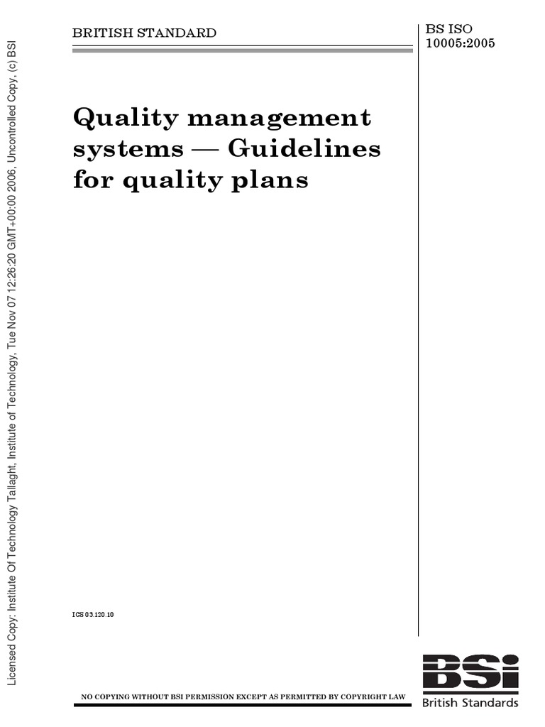 BS Iso 10005-2005 PDF | PDF | International Organization For ...