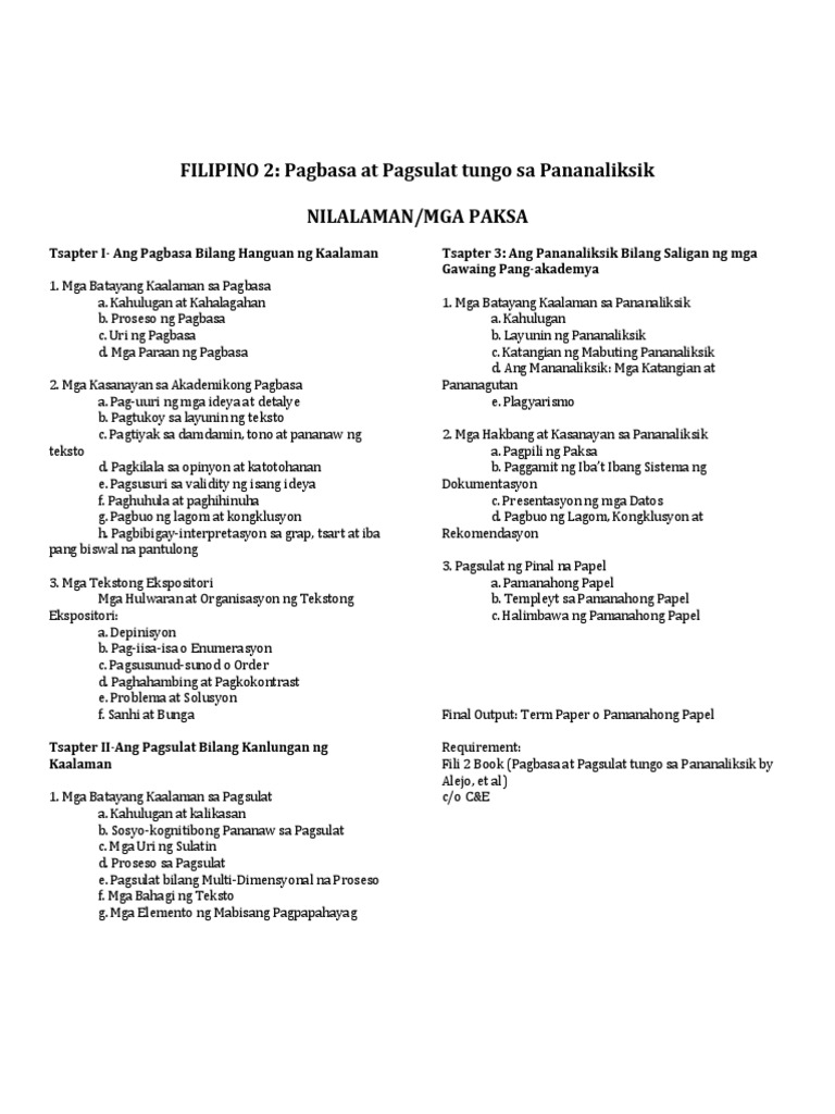 Filipino 2 Notes | PDF