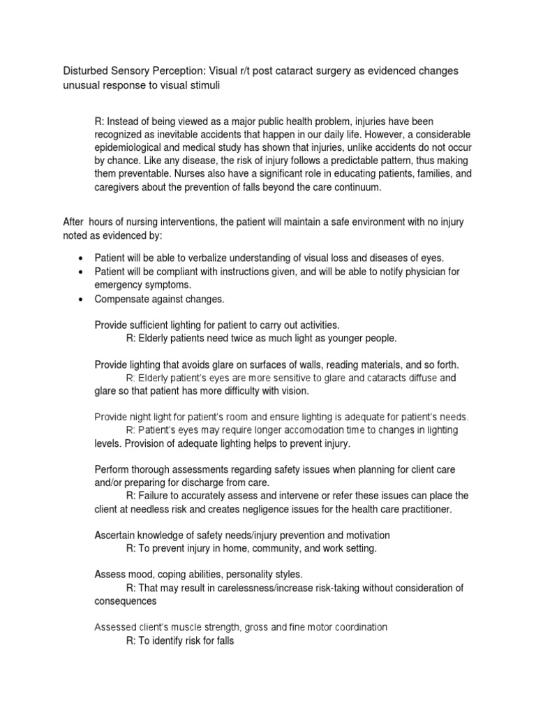 Disturbed Sensory Perception | PDF