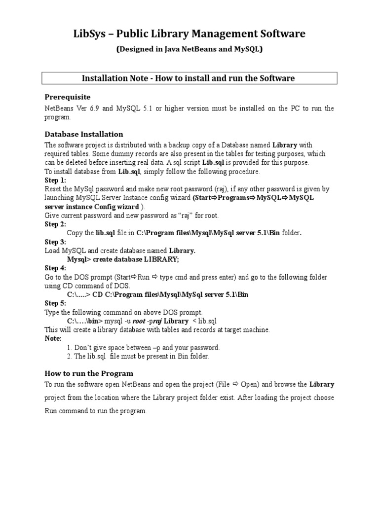 Libsys - Public Library Management Software: Installation Note - How To ...