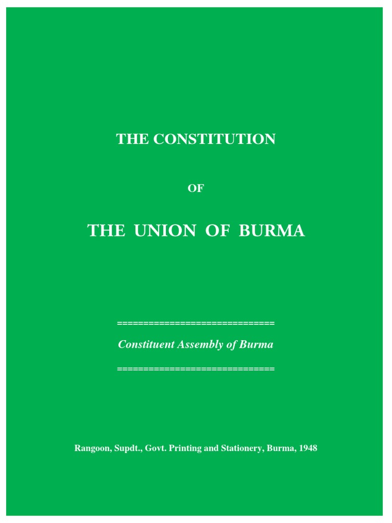 The Constitution of The Union of Burma 1947 | PDF | Presidents Of The ...