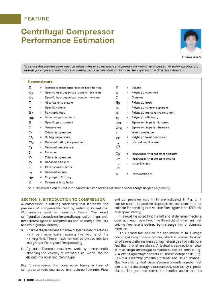 Centrifugal Compressor Performance Estimation PDF | PDF