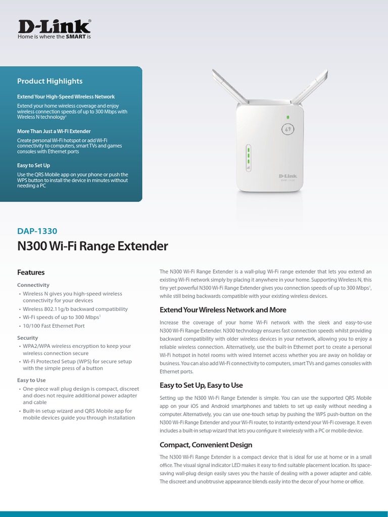 N300 Wi-Fi Range Extender: Product Highlights | PDF | Wi Fi | Wireless Lan
