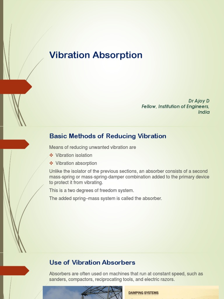 Vibration Absorption | PDF | Resonance | Force